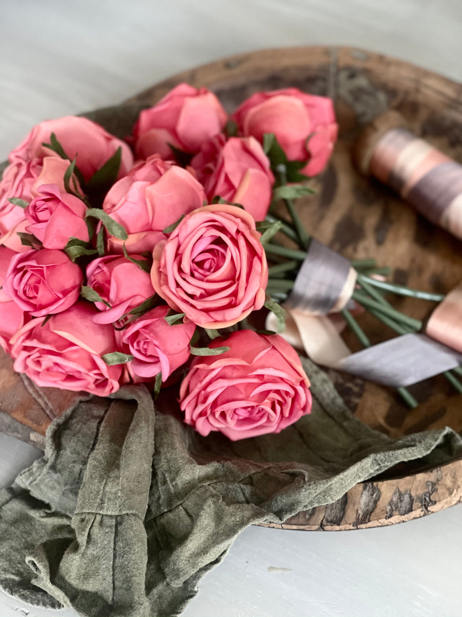 CORAL REAL TOUCH ROSE - 8" (6 STEMS) – The Crowded Table Co.